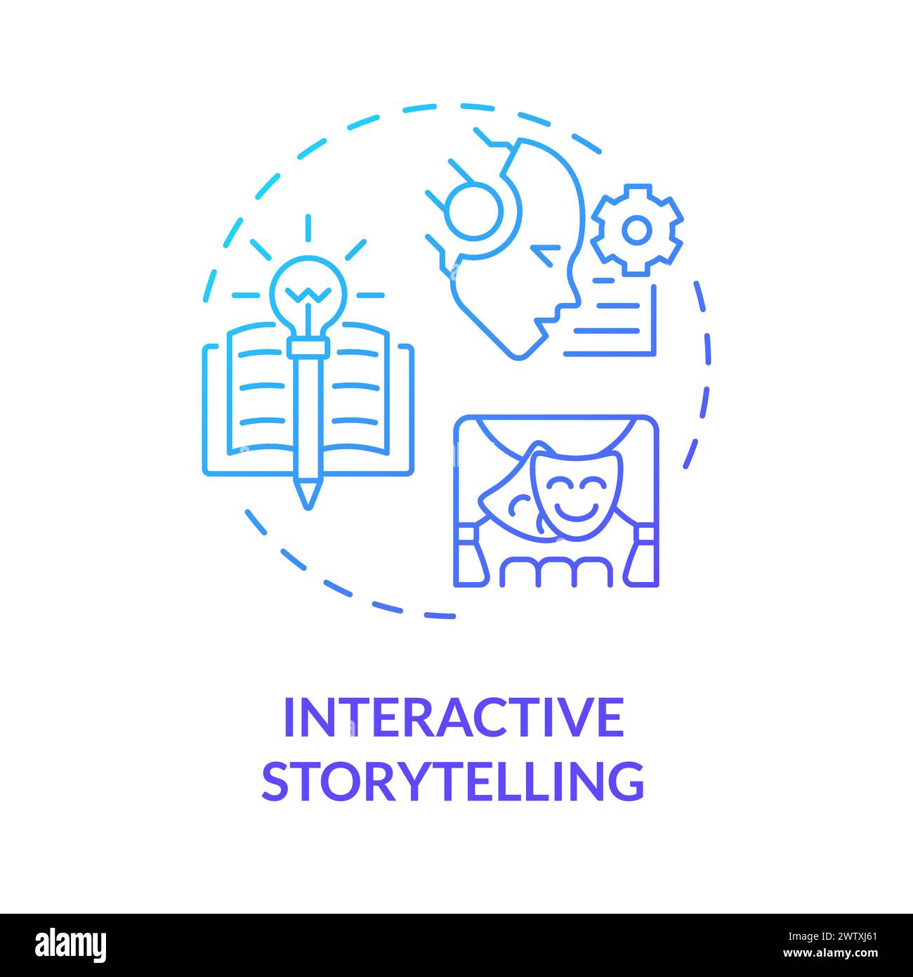 Interactive storytelling blue gradient concept icon Stock Vector Image ...