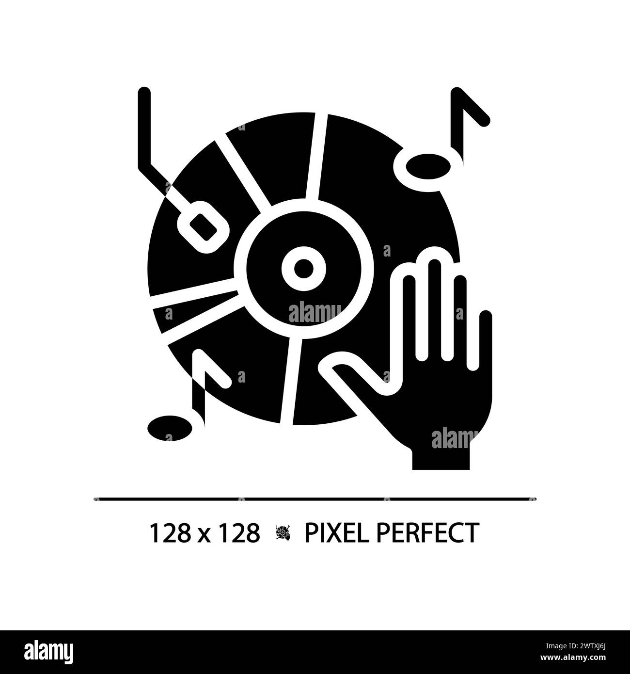 Vinyl music record pixel perfect black glyph icon Stock Vector Image ...