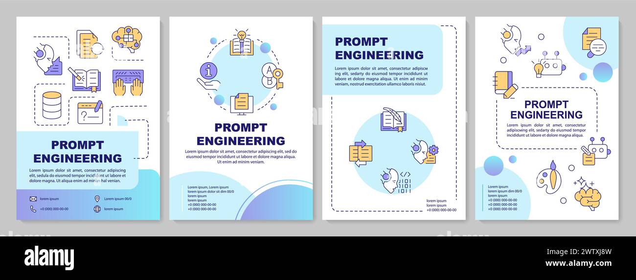 Prompt engineering blue circle brochure template Stock Vector Image ...
