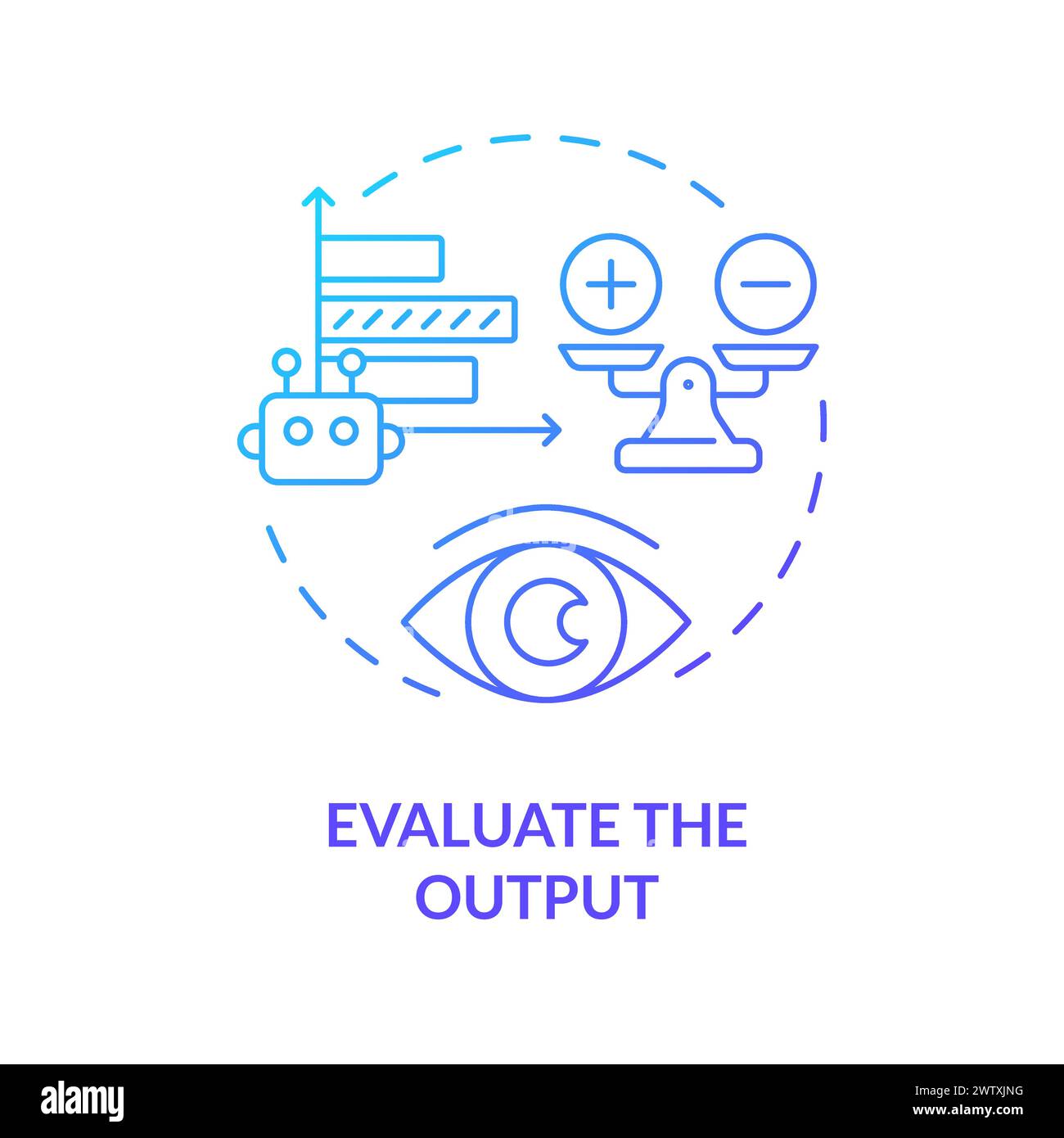 Evaluate output blue gradient concept icon Stock Vector Image & Art - Alamy