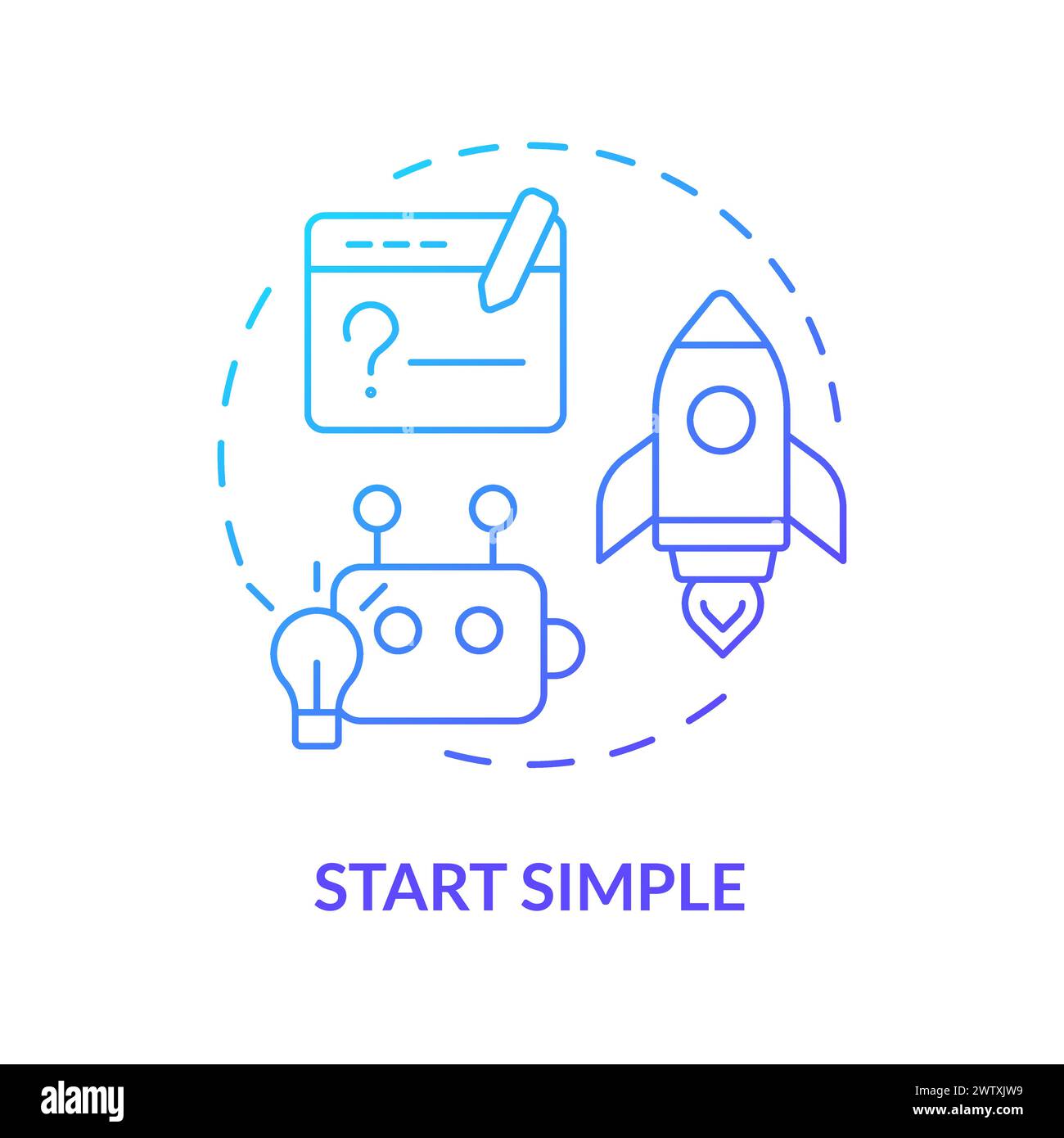 Start simple blue gradient concept icon Stock Vector Image & Art - Alamy