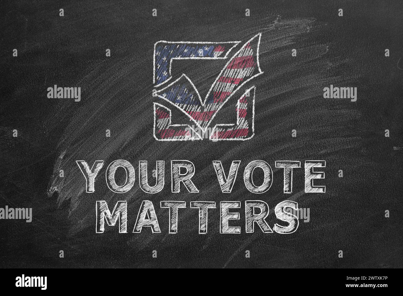 Your vote matters. Lettering on blackboard. US Presidential election ...