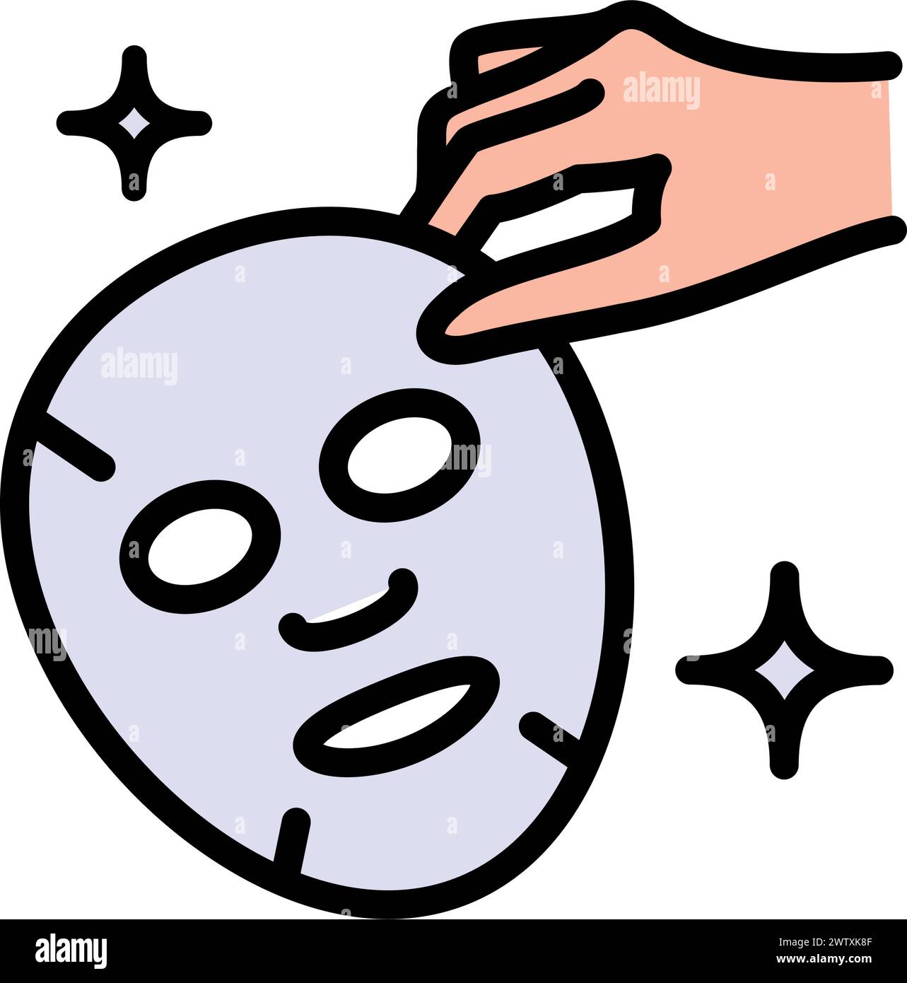 Facial sheet mask color icon. Face cosmetics mask vector icon. Hydrogen ...