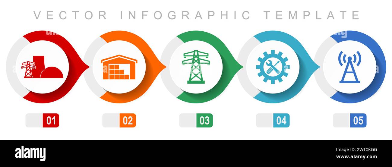 Power and energy flat design infographic template, miscellaneous ...