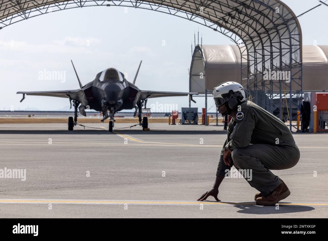 U.S. Marine Corps Sgt. Adrian Franklin, a fixed-wing aircraft mechanic ...