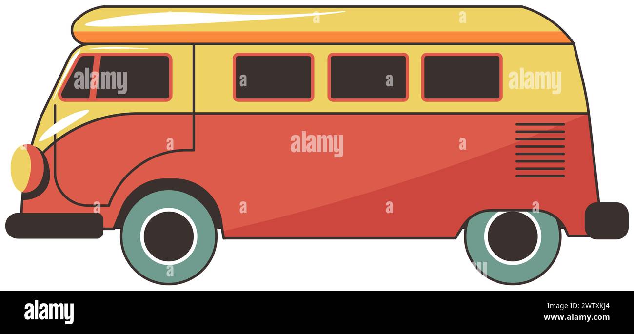Classic retro van in red Stock Vector Image & Art - Alamy
