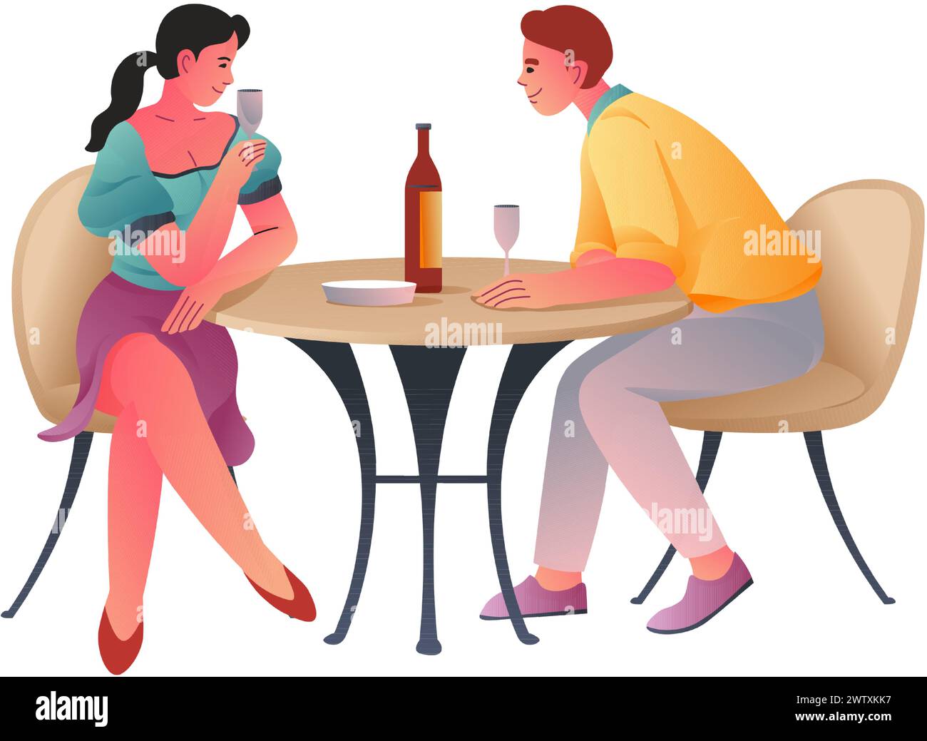 Intimate dinner Stock Vector Images - Alamy