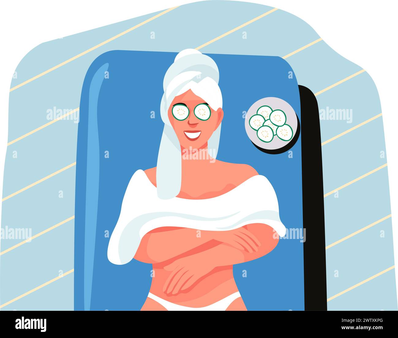 Relaxing Facial Treatment vector illustration Stock Vector Image & Art ...