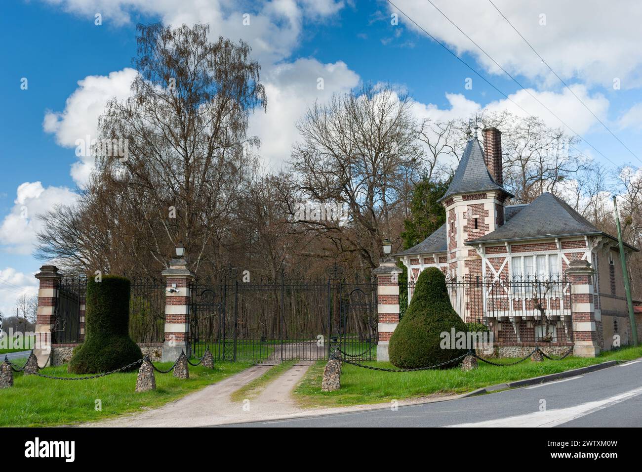 Douchy Montcorbon, France. 19th Mar, 2024. Entrance to the residence of ...
