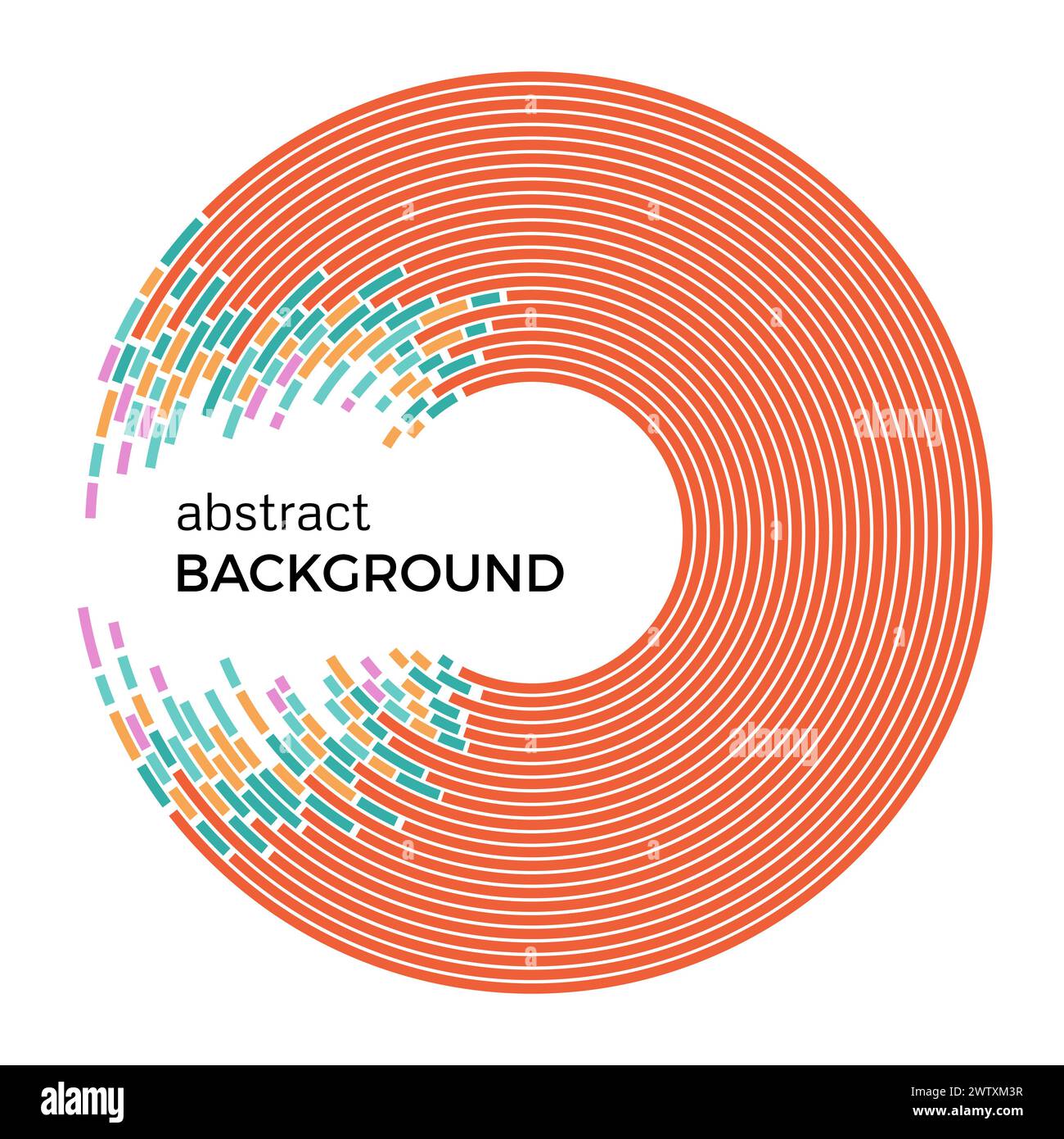 Abstract vector illustration depicting colored circles on a white ...