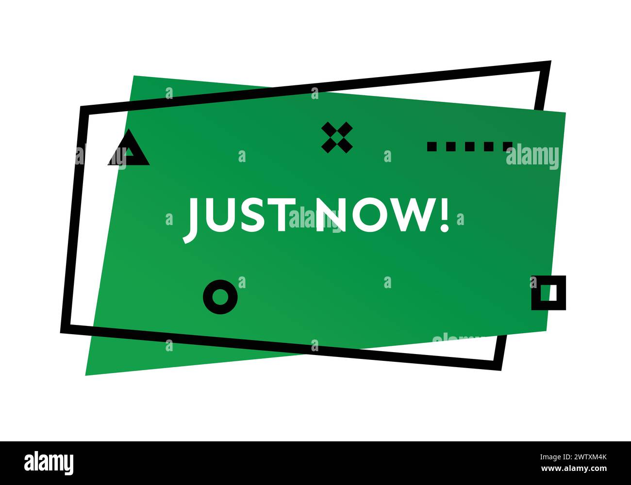Just now green geometric trendy banner. Modern gradient shape with ...