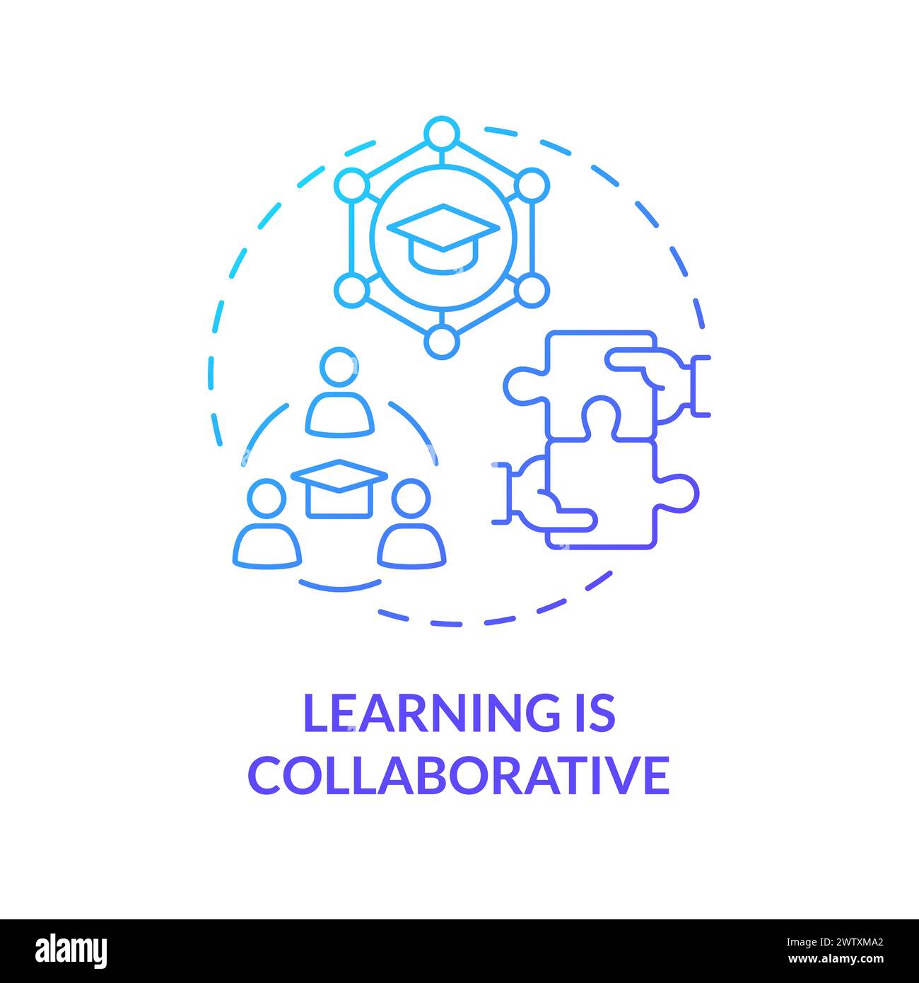 Collaborative learning blue gradient concept icon Stock Vector Image ... Collaborative learning blue gradient concept icon Stock Vector Image ...