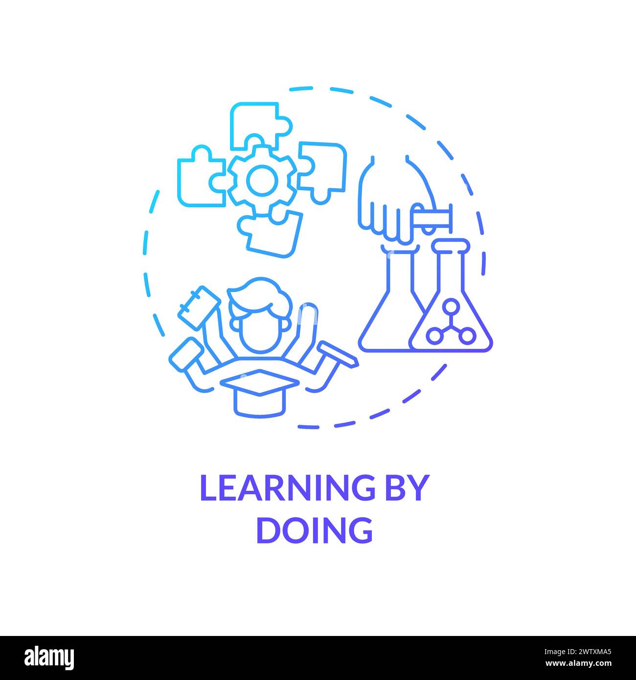 Learning by doing blue gradient concept icon Stock Vector Image & Art - Alamy