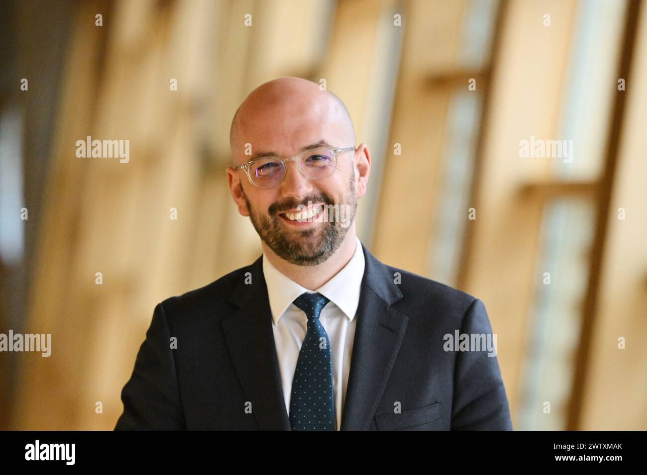 Edinburgh Scotland, UK 19 March 2024. Ben Macpherson MSP at the Scottish Parliament. credit sst ...