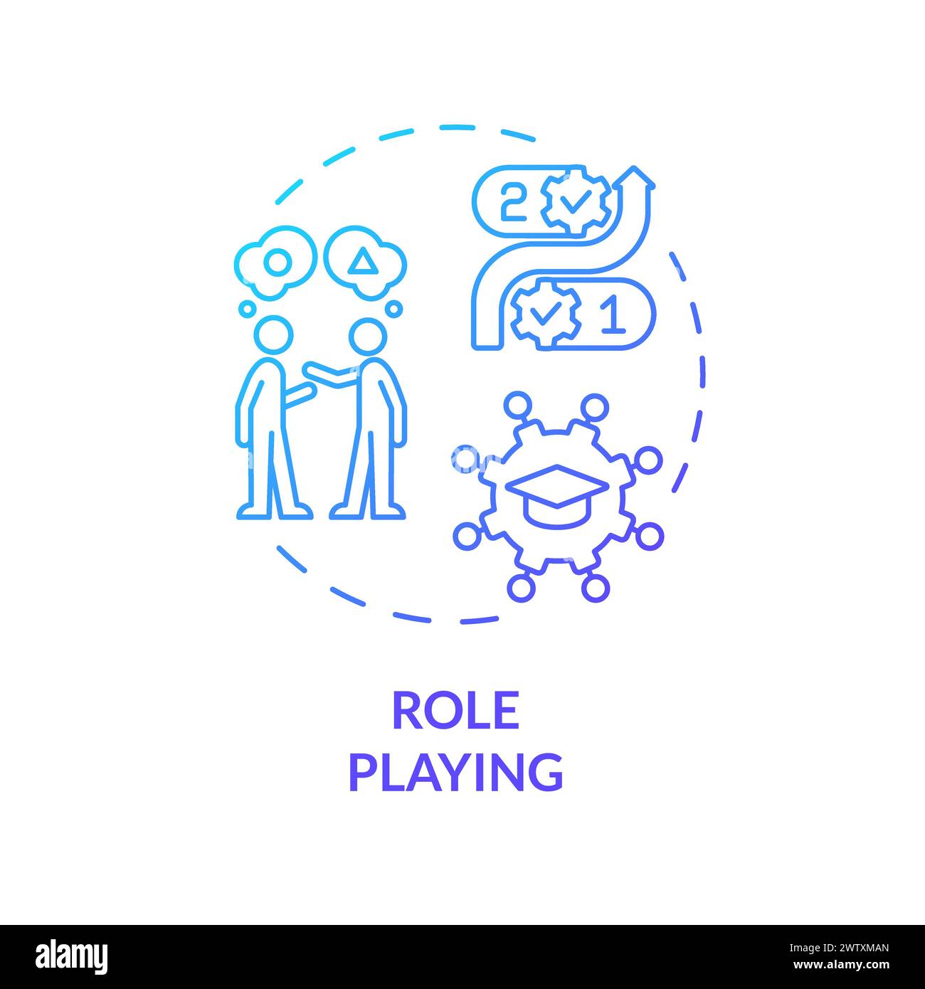 Role playing blue gradient concept icon Stock Vector Image & Art - Alamy