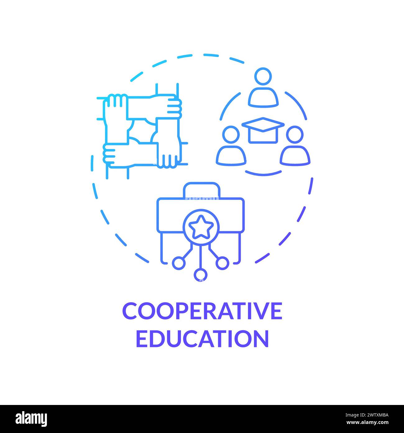 Cooperative education blue gradient concept icon Stock Vector Image & Art - Alamy