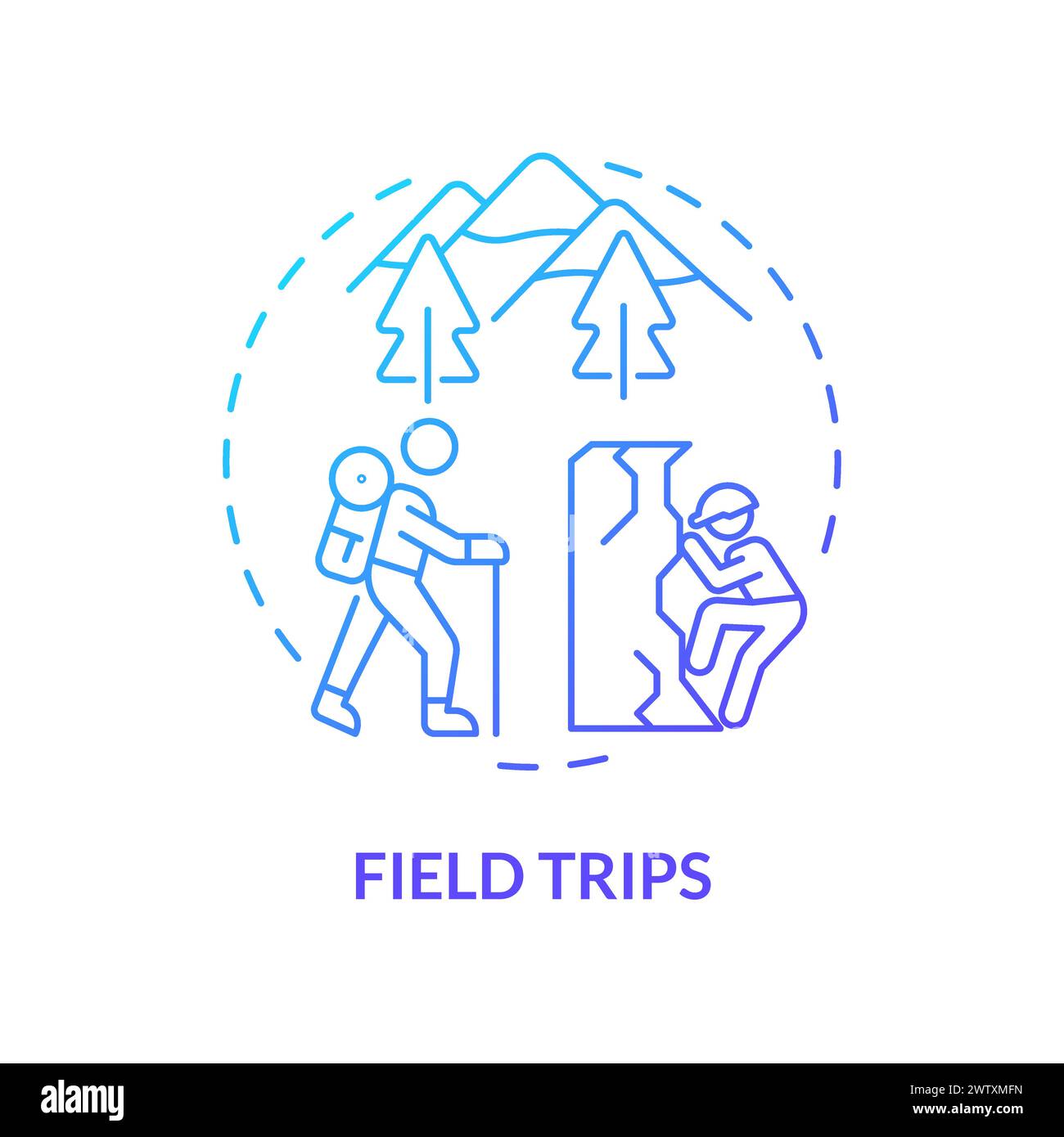 Field trips blue gradient concept icon Stock Vector Image & Art - Alamy