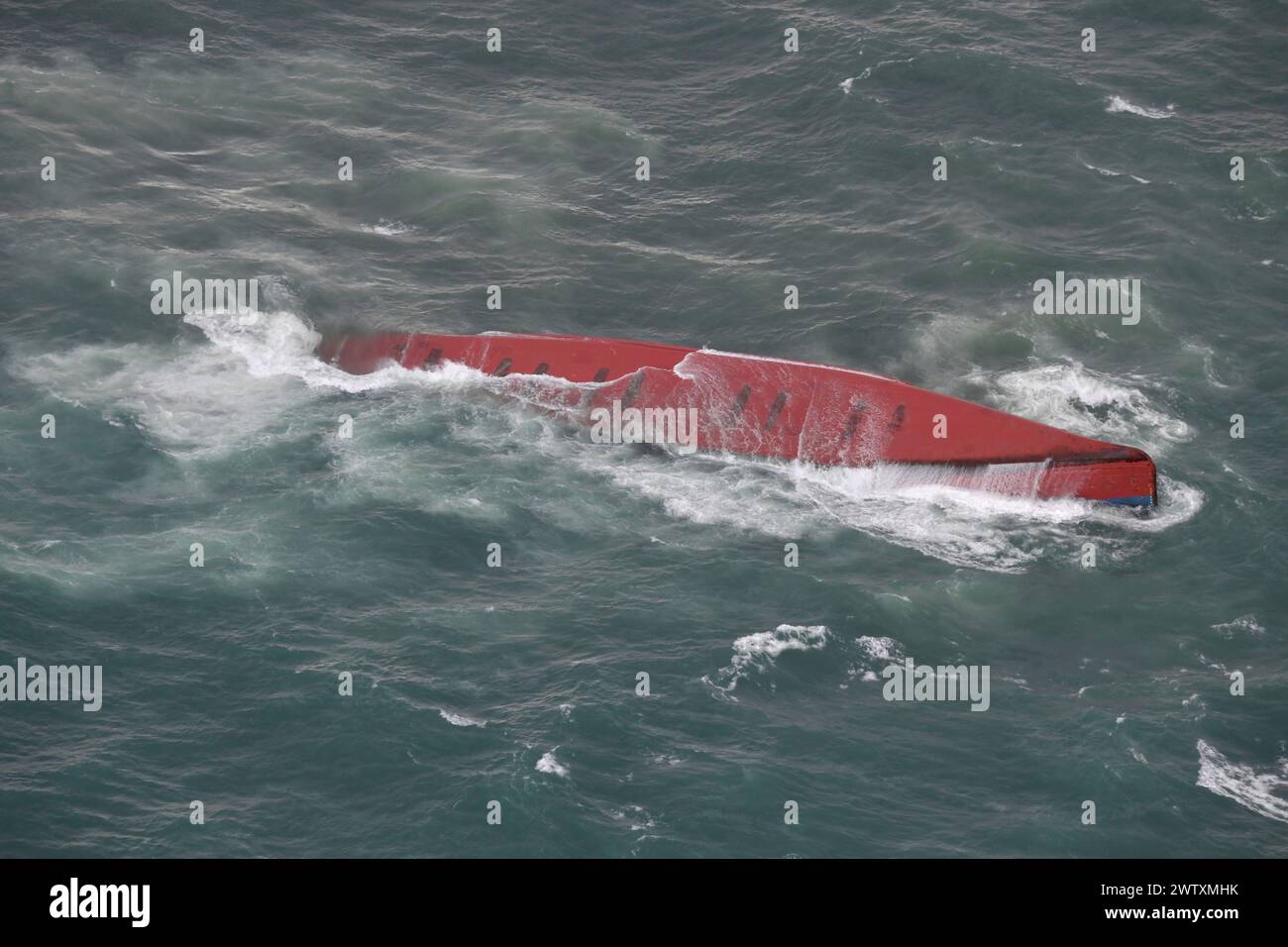 An aerial photo shows the South Korean tanker, the Keoyoung Sun ...