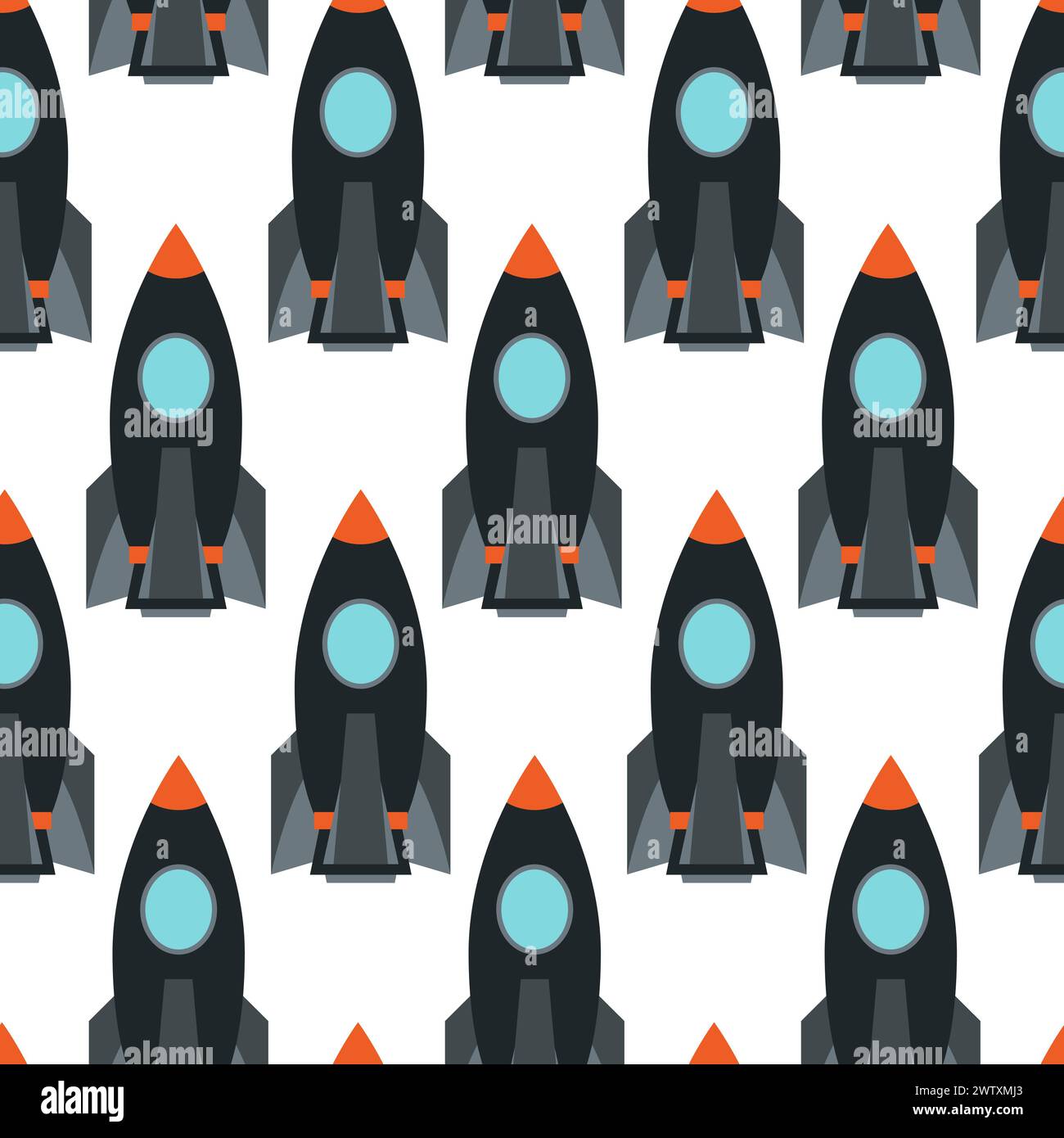 Seamless pattern with space rocket. Vector illustration Stock Vector ...