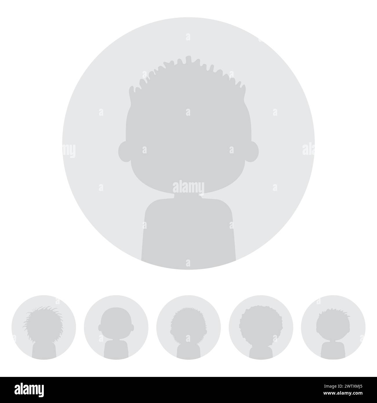 Set of web user avatars. Anonymous person silhouette. Social profile ...