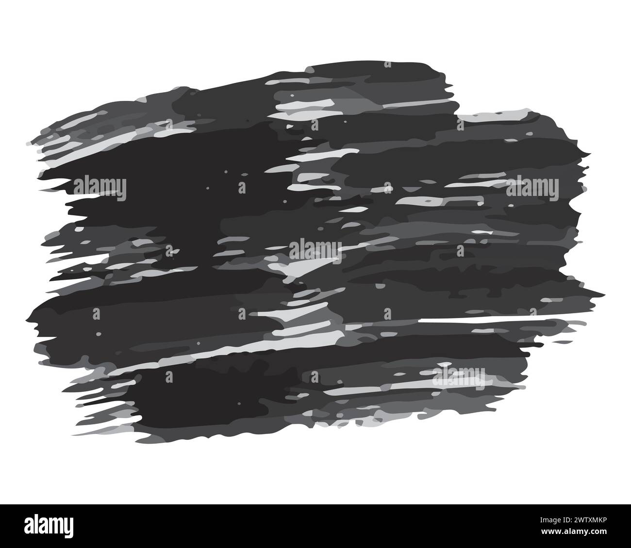 Black hand drawn ink stain. Ink spot isolated on white background ...