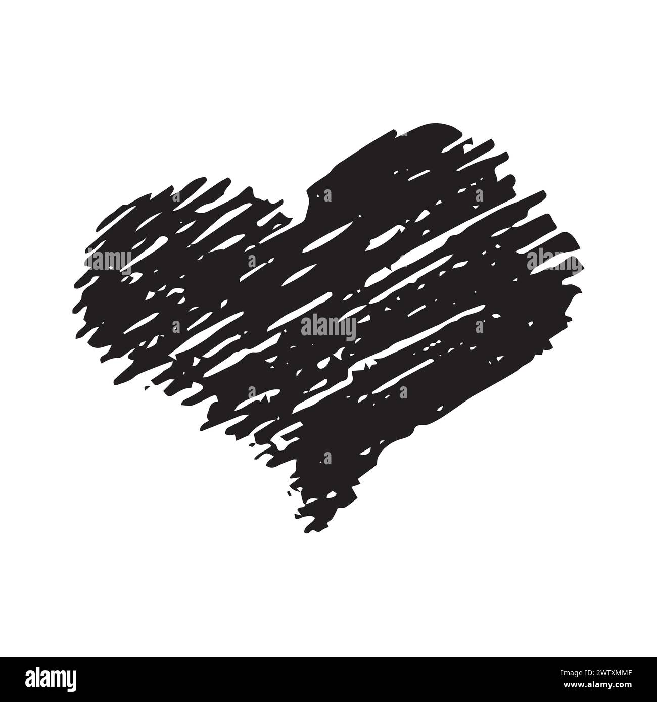 Sketch Scribble Heart. Hand drawn Pencil Scribble Hearts. Vector ...