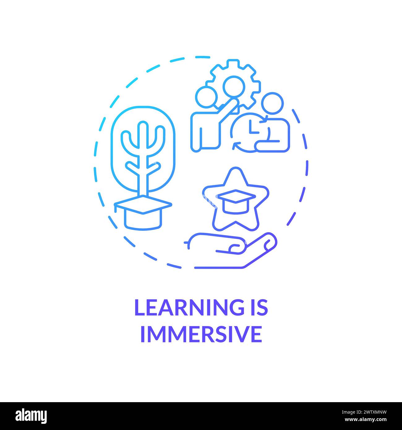 Learning is immersive blue gradient concept icon Stock Vector Image & Art - Alamy