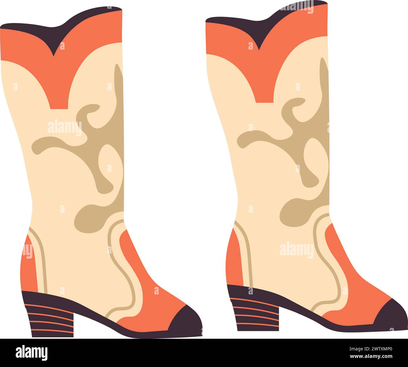 a Stylized Cowgirl Boots Vector Stock Vector Image & Art - Alamy