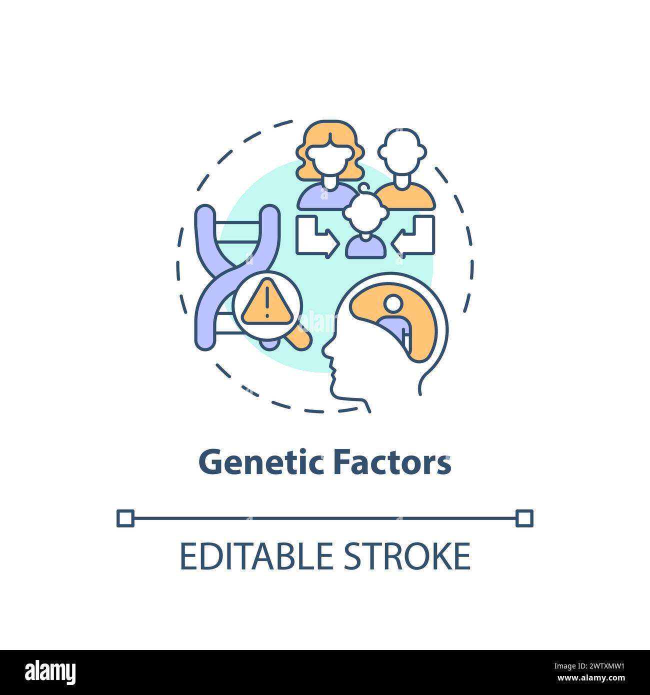Genetic factors multi color concept icon Stock Vector Image & Art - Alamy