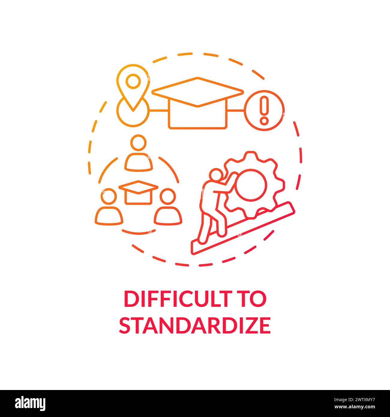 Difficult to standardize red gradient concept icon Stock Vector Image ... Difficult to standardize red gradient concept icon Stock Vector Image ...
