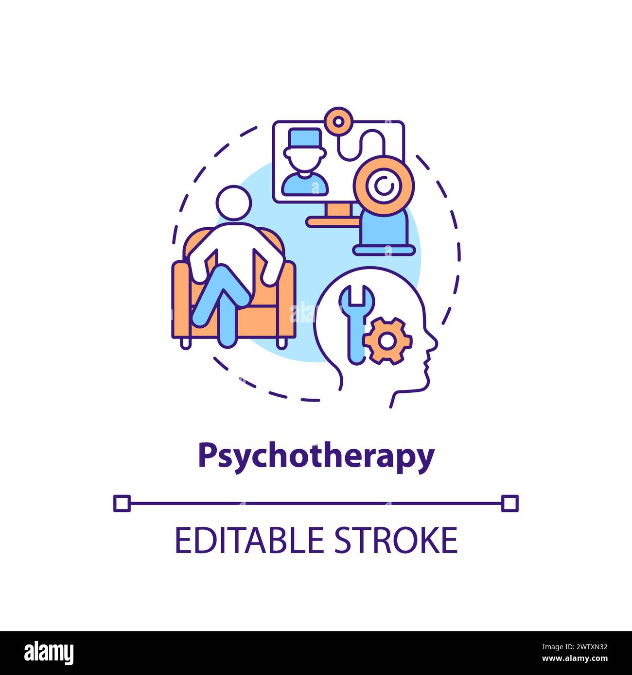 Psychotherapy multi color concept icon Stock Vector Image & Art - Alamy
