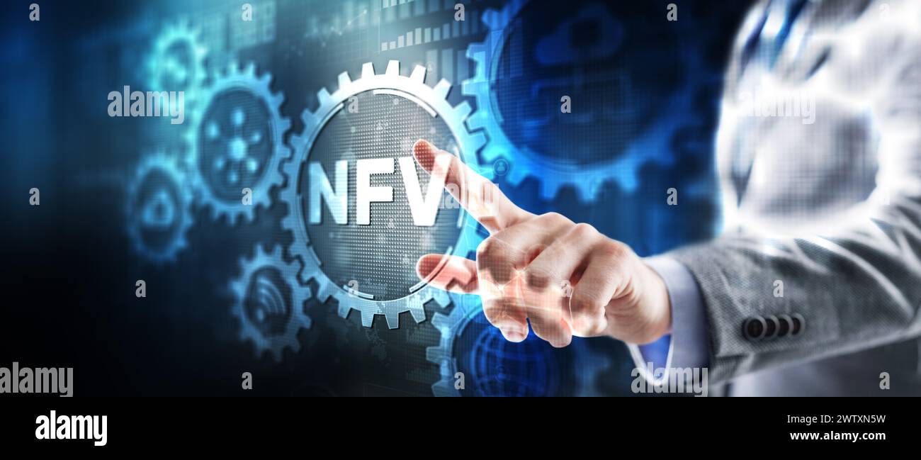 Network functions virtualization. NTV Technology cloud concept Stock ...
