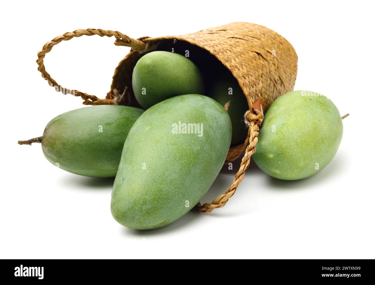 green mango on white background Stock Photo - Alamy