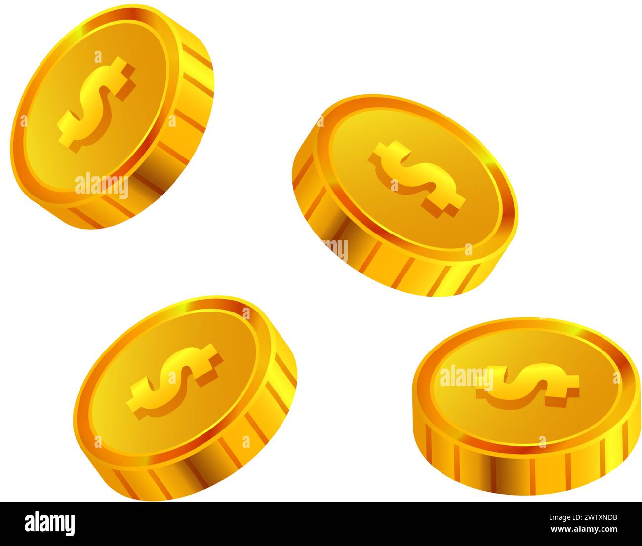 Scattered coins isolated Stock Vector Images - Alamy