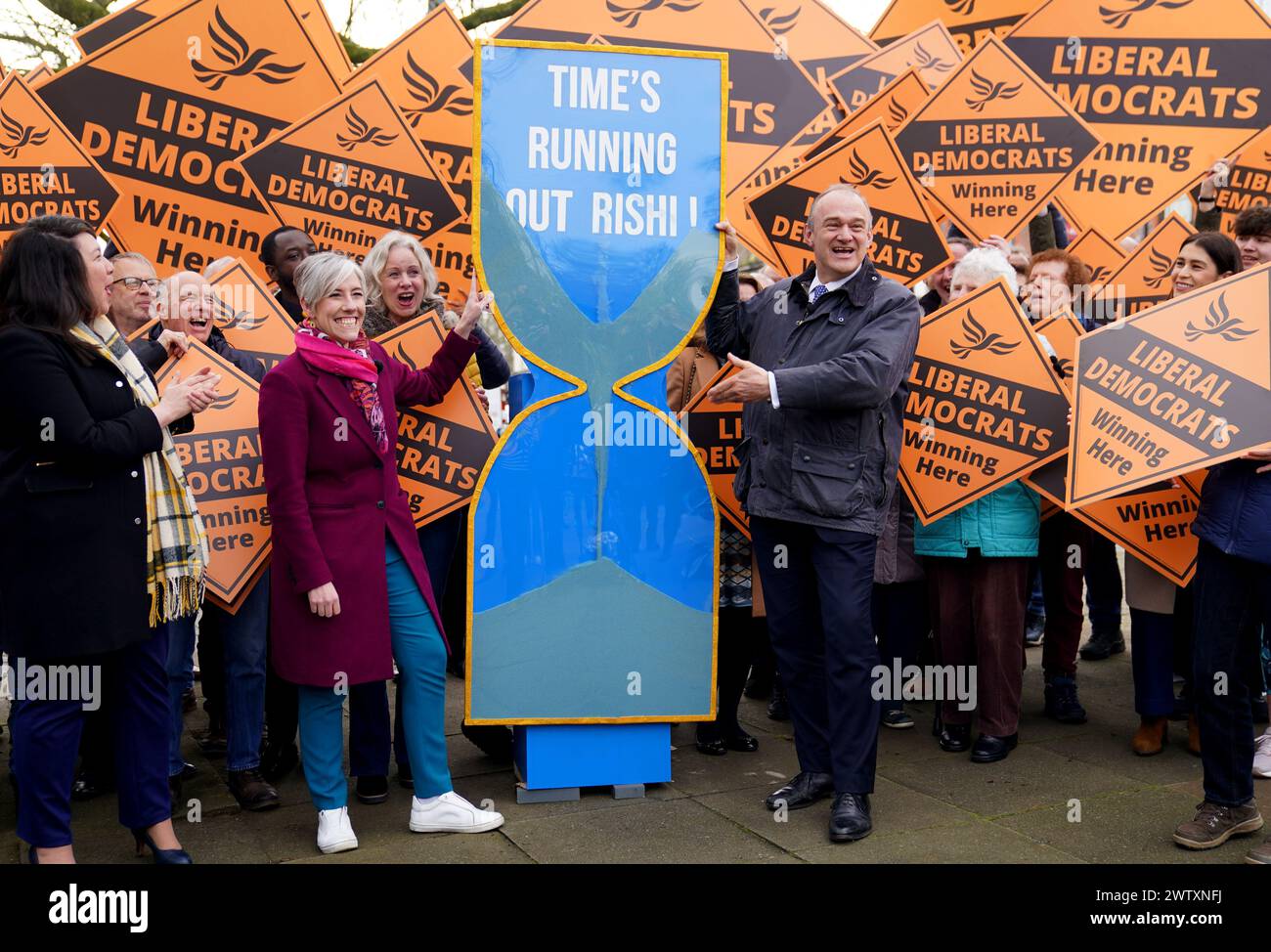 Liberal Democrat leader Sir Ed Davey gives a speech at a rally of party ...