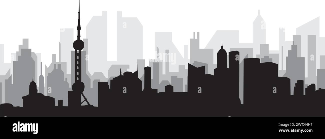 Cityscape skyline panorama of SHANGHAI, CHINA Stock Vector Image & Art - Alamy