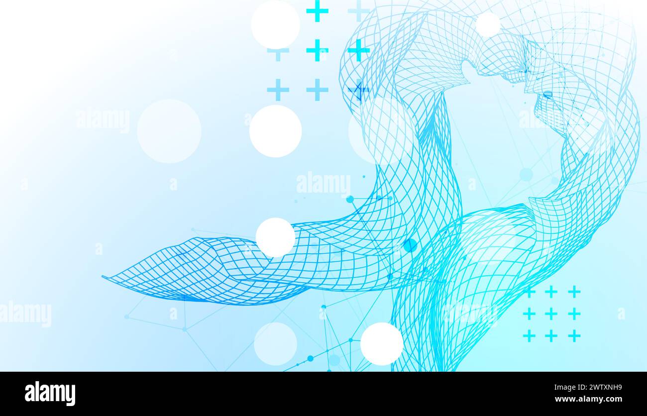 The abstract wave is made in a frame style. Template for science and ...
