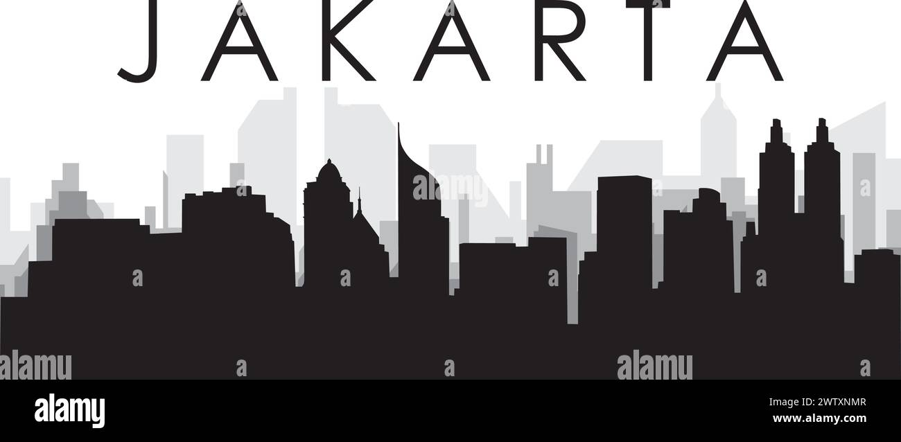 Cityscape skyline panorama of JAKARTA, INDONESIA Stock Vector Image ...