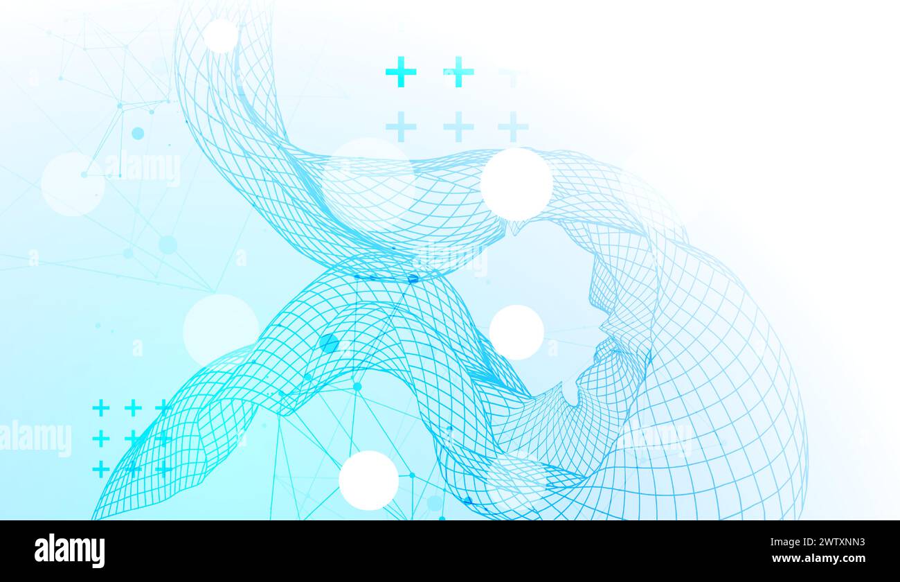 The abstract wave is made in a frame style. Template for science and ...