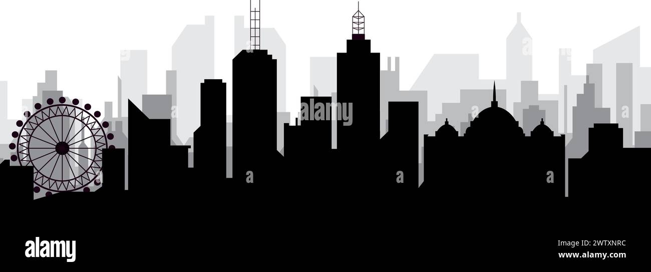 Cityscape skyline panorama of MELBOURNE, AUSTRALIA Stock Vector Image ...