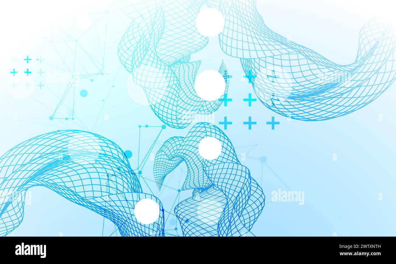 The abstract wave is made in a frame style. Template for science and ...