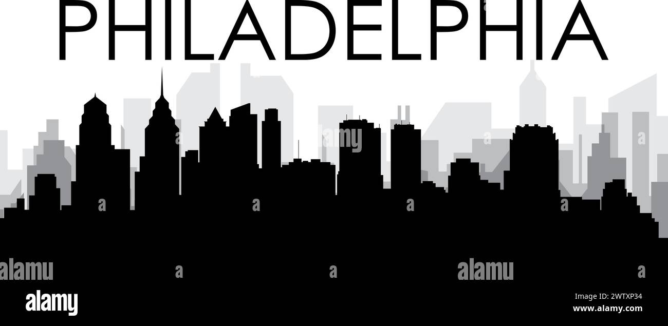 Cityscape skyline panorama of PHILADELPHIA, UNITED STATES Stock Vector ...