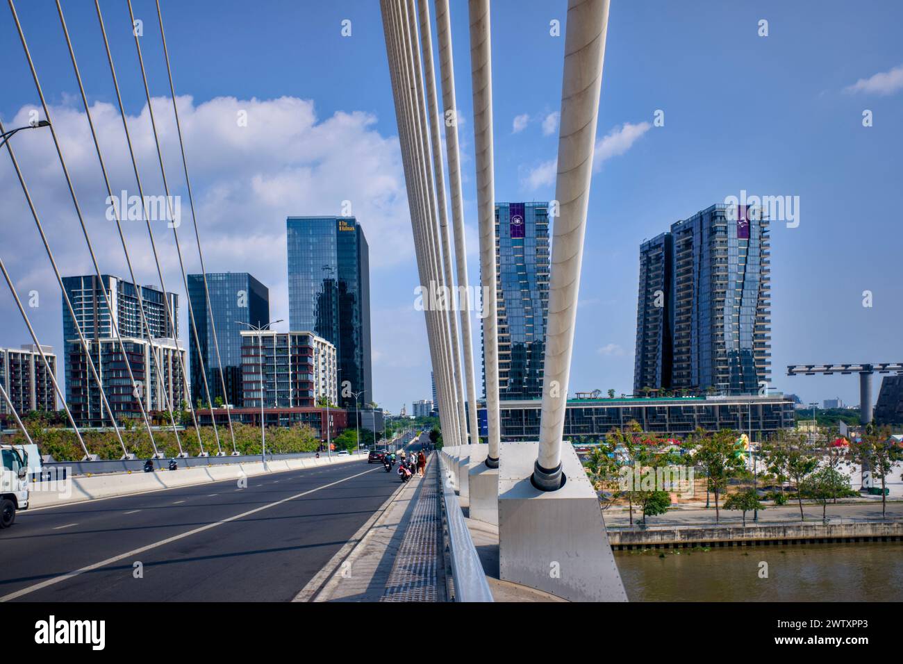 Ba Son road bridge, linking district 1 with Thu Thiem district part of ...
