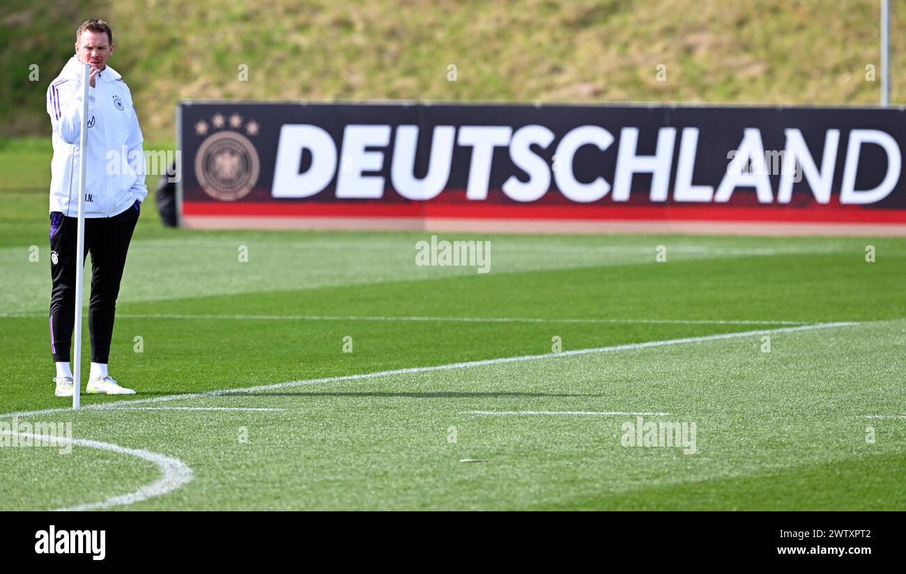 20 March 2024, Hesse, Frankfurt/Main: Soccer: National team, before the ...
