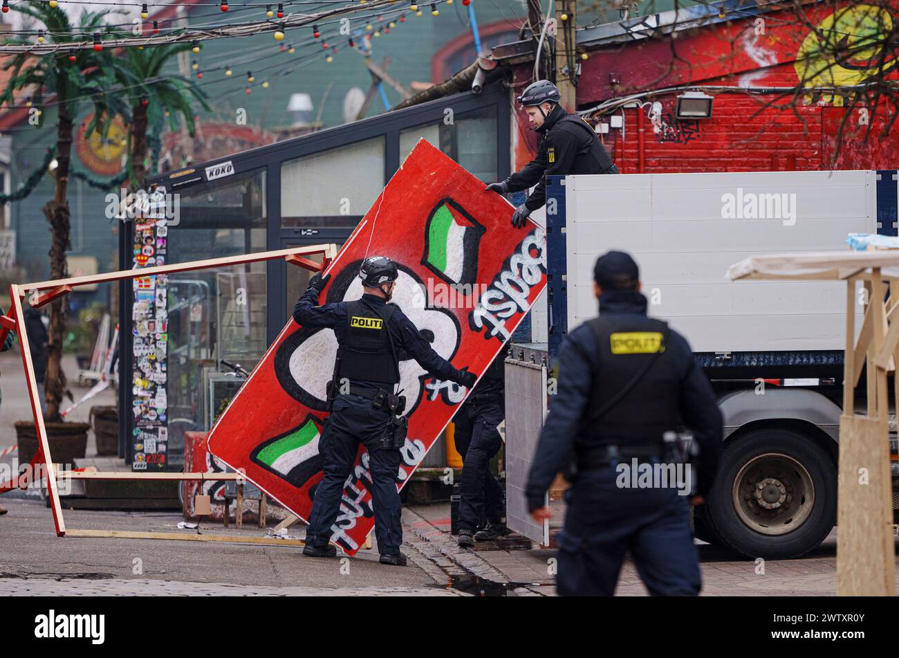 Police officers closes Pusher Street in Christiania down on Wednesday ...
