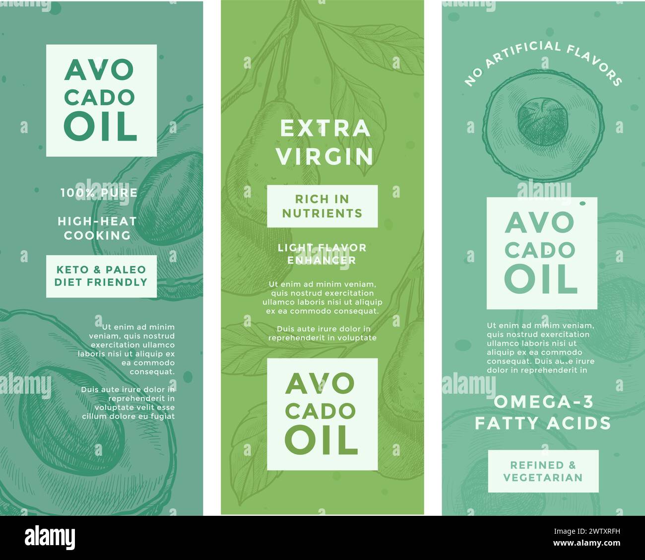 Features of extra virgin avocado oil hi-res stock photography and ...