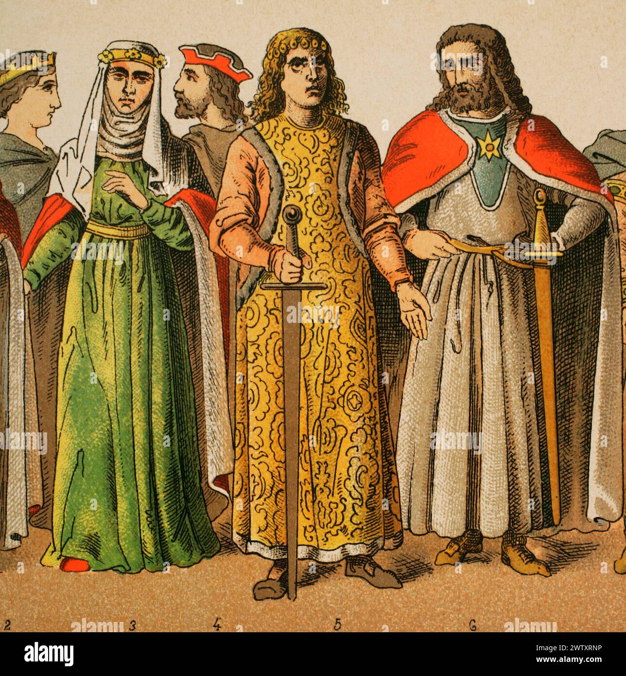 Holy Roman Empire, 1000-1100. From left to right, 2: princess, 3: Henry ...
