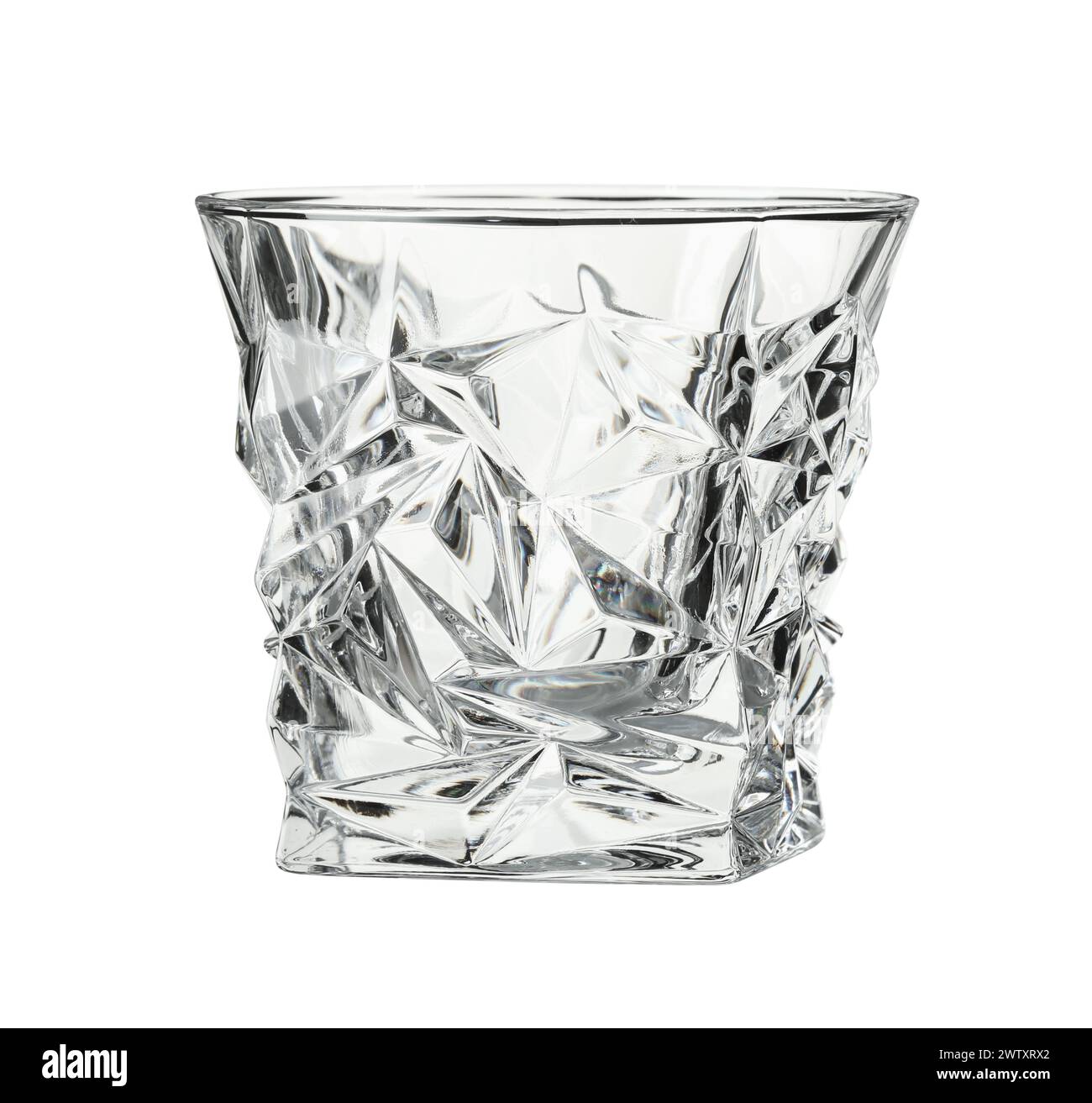 Faceted empty glass white Cut Out Stock Images & Pictures - Alamy