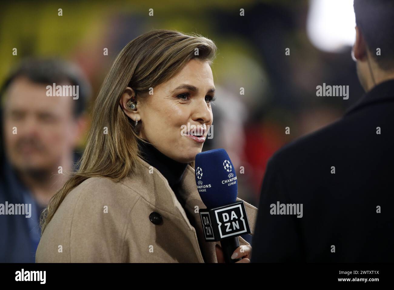 DORTMUND - Laura Wontorra (TV presenter DAZN) during the UEFA Champions ...