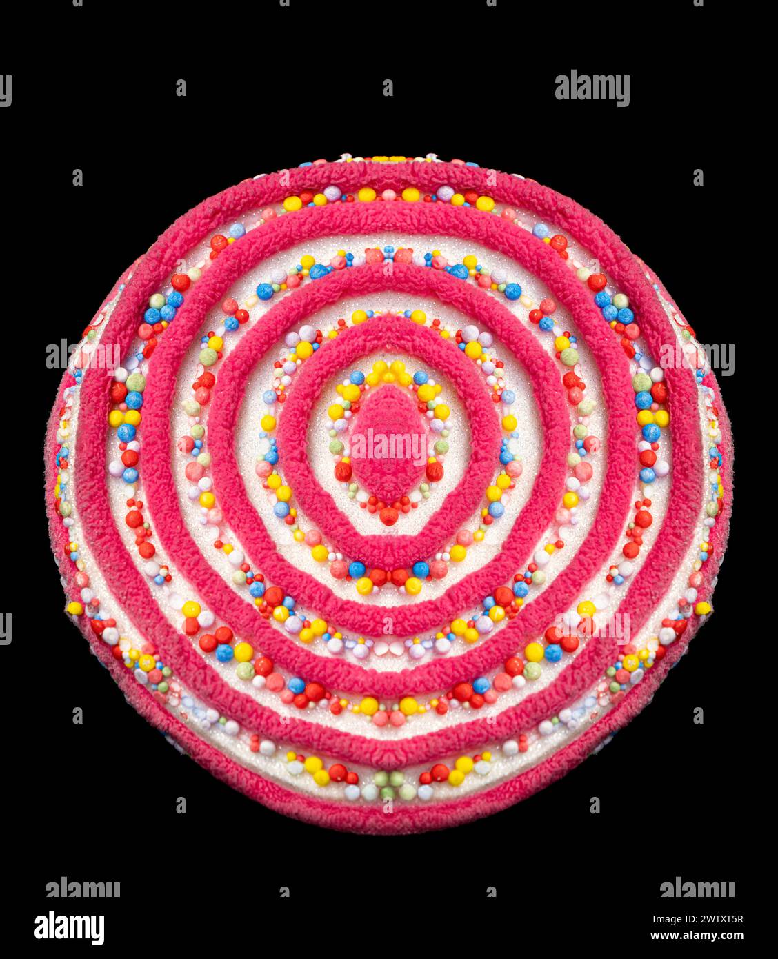 lollipop covered with a multicolored coating of sugar candy pearls in ...